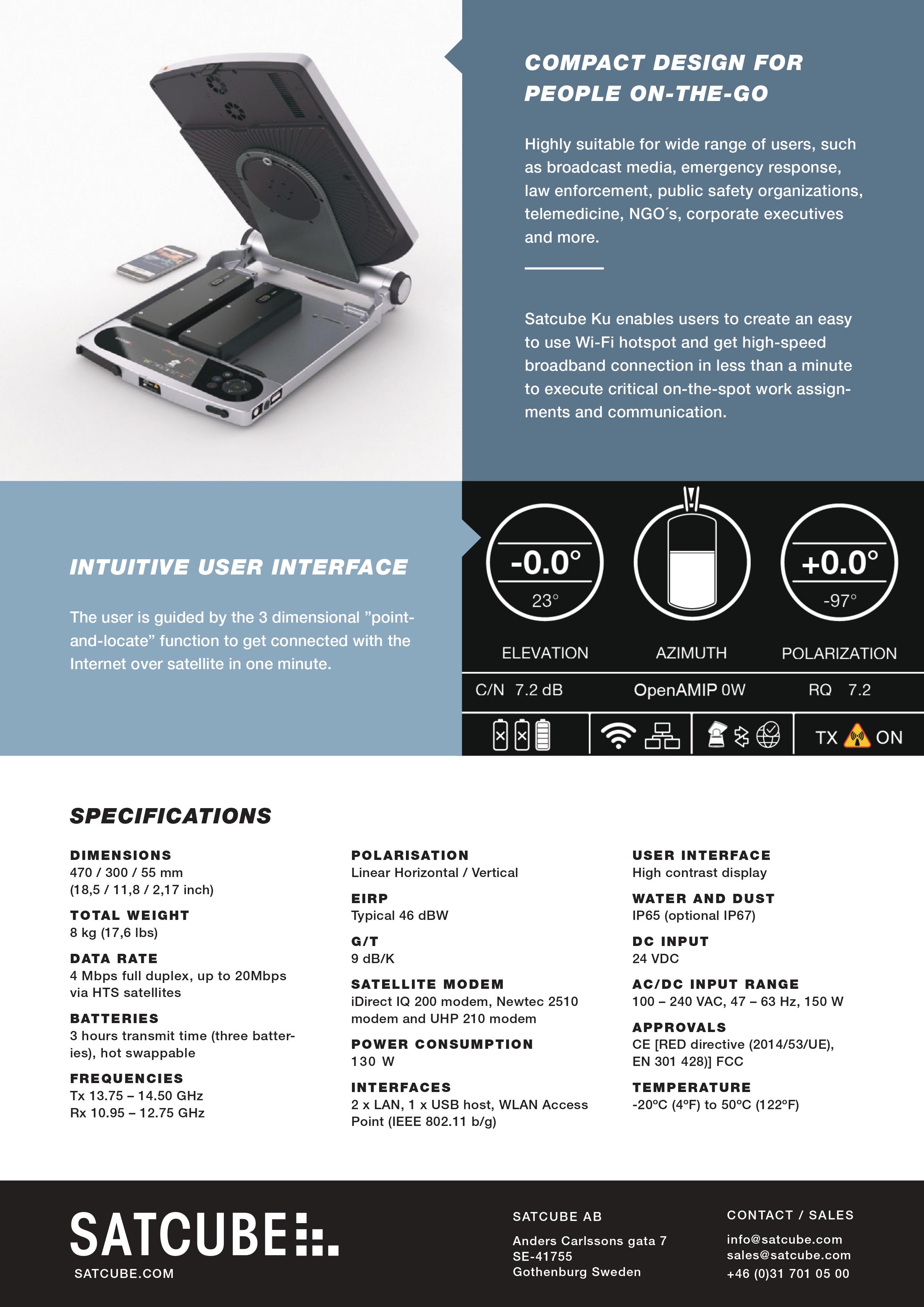 Satcube Data Sheet Satellitephonestore